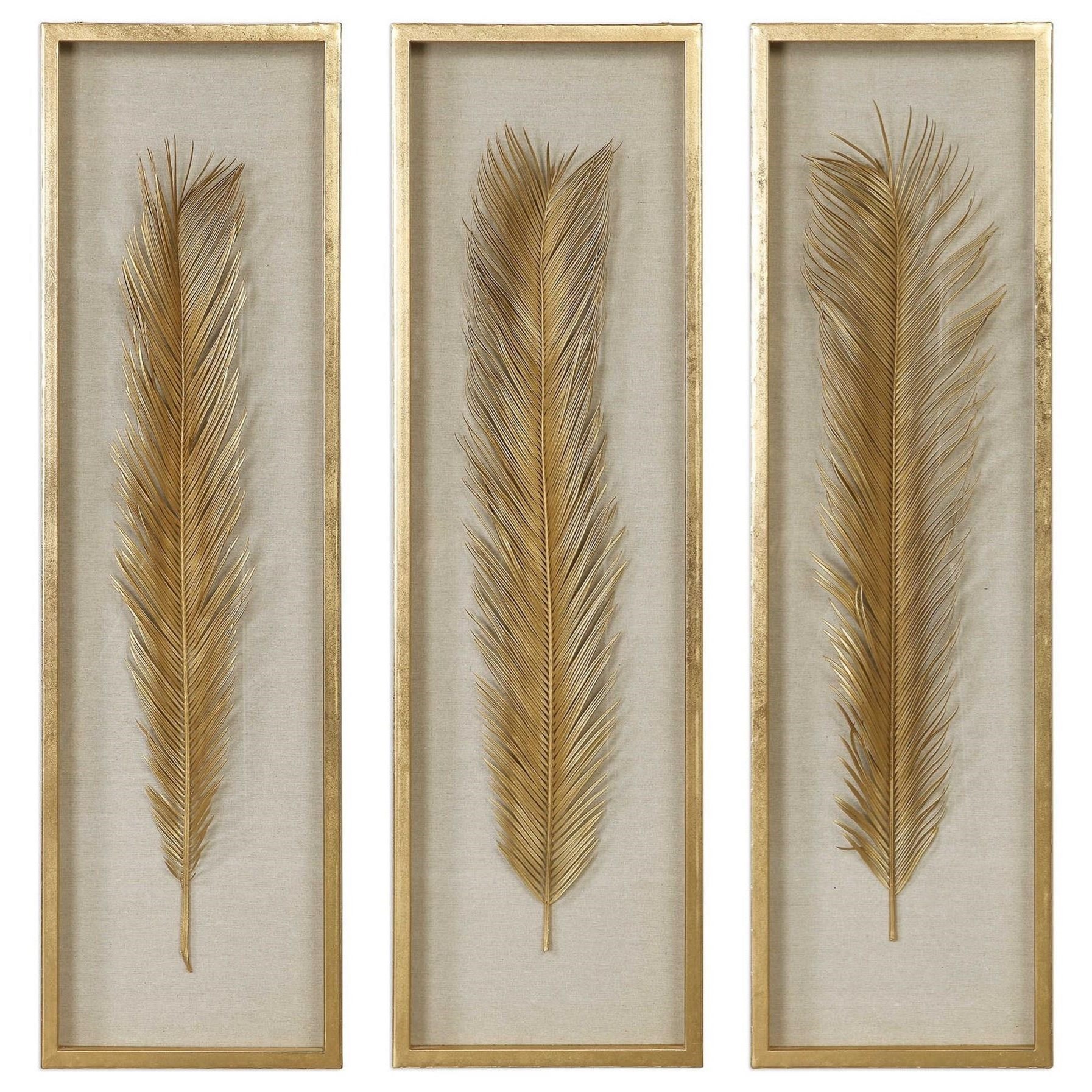 Uttermost Alternative Wall Decor 04176 Palma Gold Leaf Shadow Box Set Of 3 Esprit Decor Home uttermost-alternative-wall-decor-04176-palma-gold-leaf-shadow-box-set-of-3-esprit-decor-home